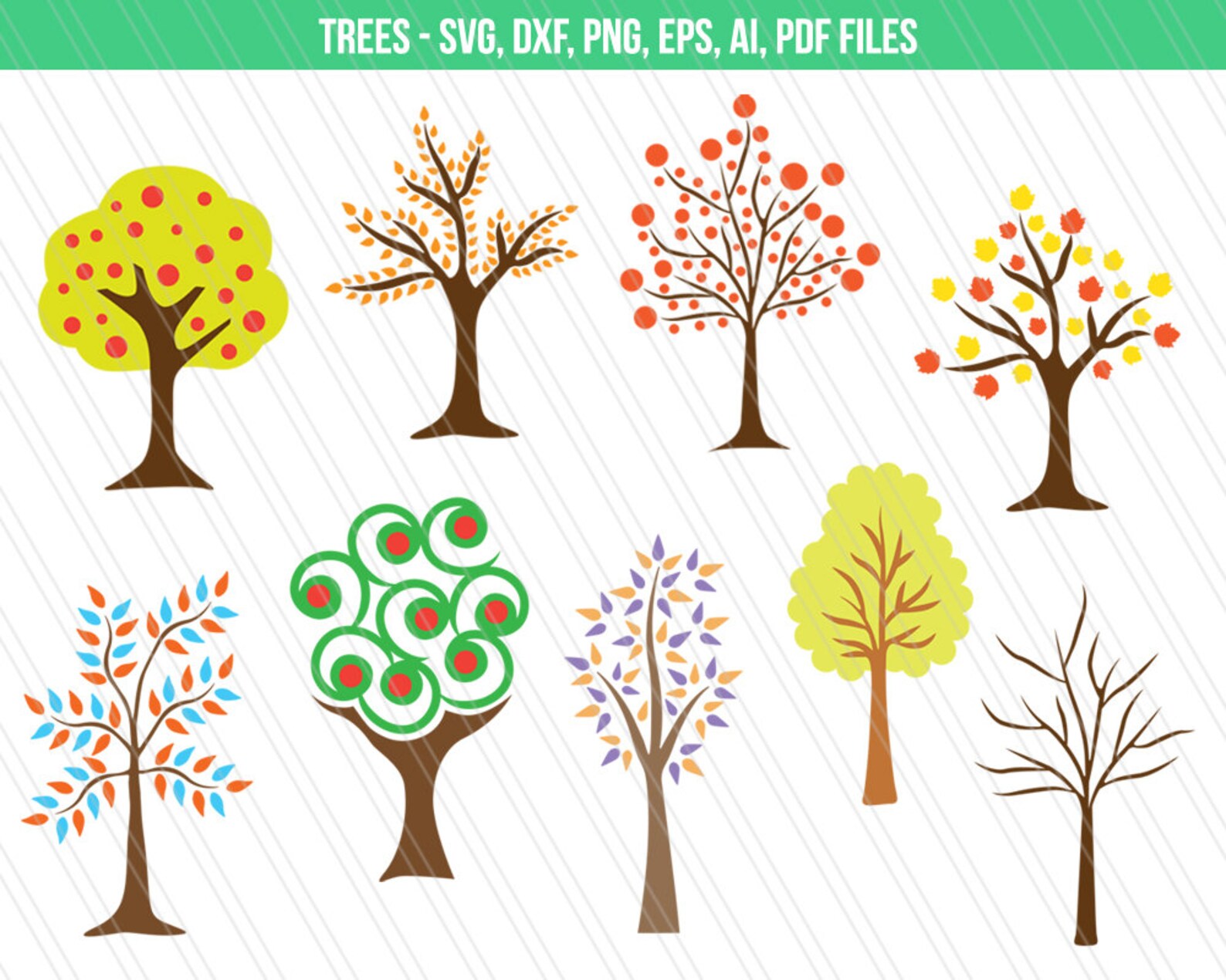 Tree SVG Trees Clipart Tree Vector Cricut Cut Files | Etsy