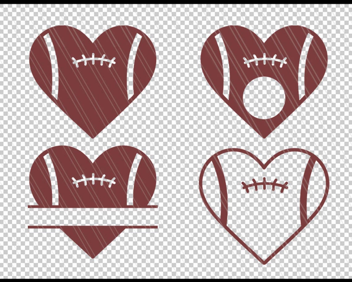 Football Heart Svg Football Svg Cut Files Football Love Svg - Etsy