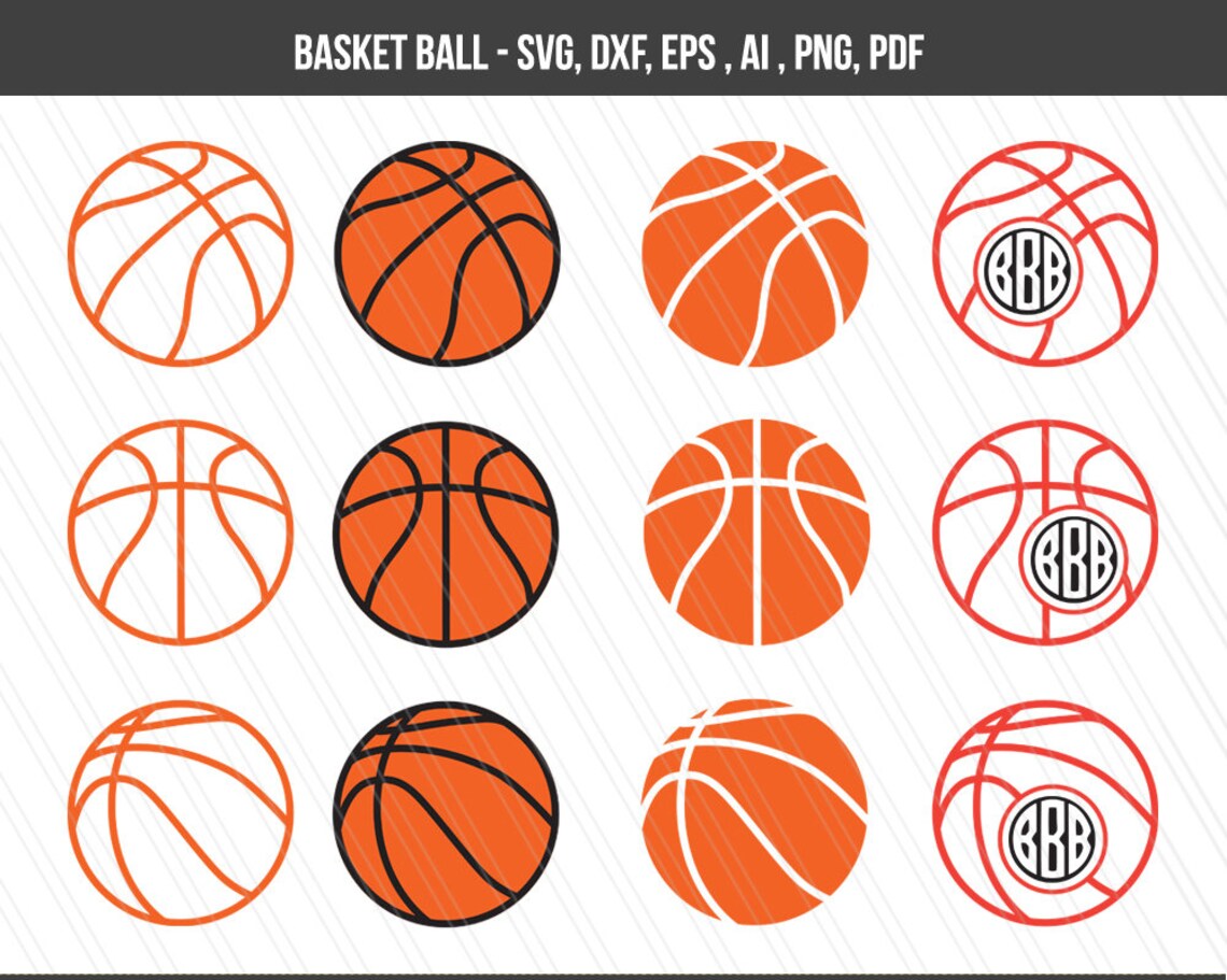 Basketball SVG Basketball Monogram Svg Sports Svg Cricut | Etsy