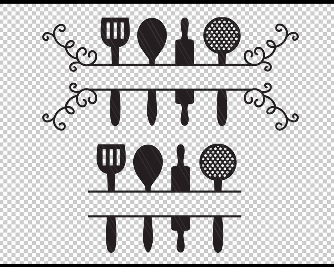 Split Kitchen Svg Kitchen Monogram Svgbakers Svg Cookware - Etsy