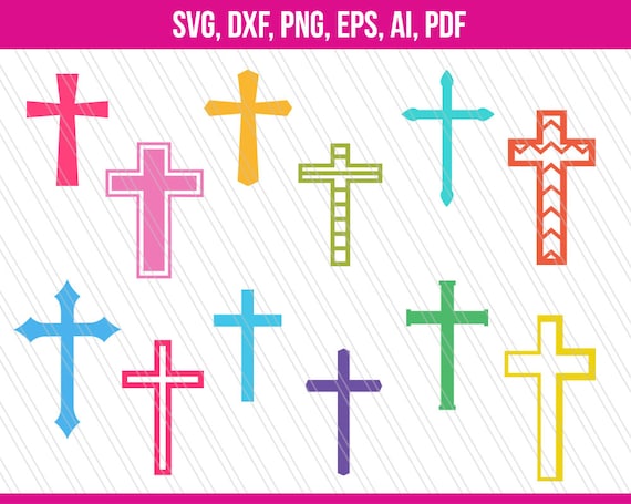 Kreuz SVG Kreuz Clipart Dxf Kreuz Vektoren christliche | Etsy