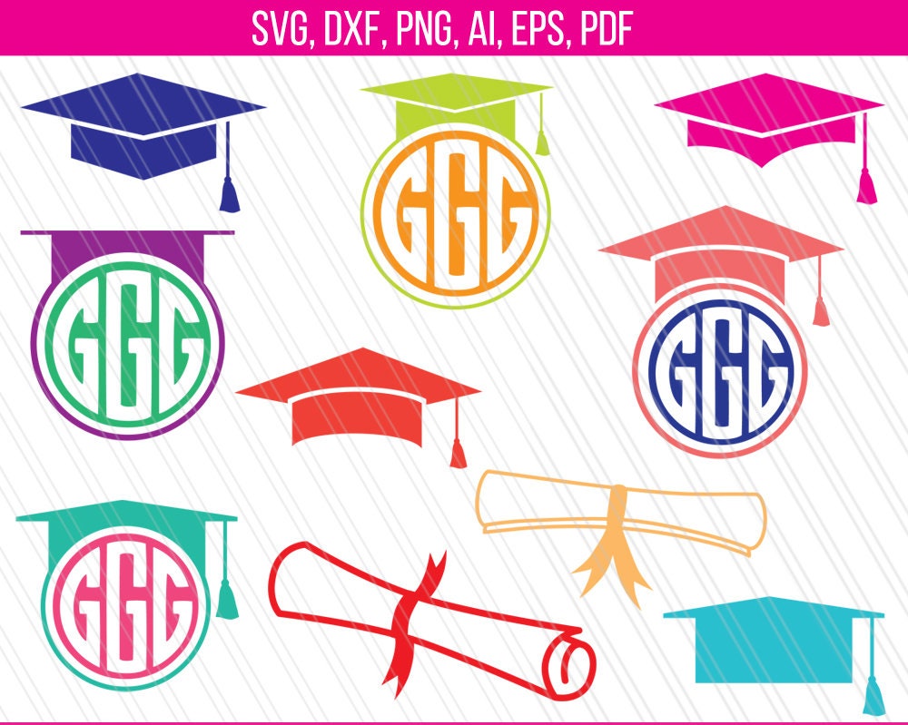 Graduation Cap With Monogram Svg Graduation Personalized Signage (2023