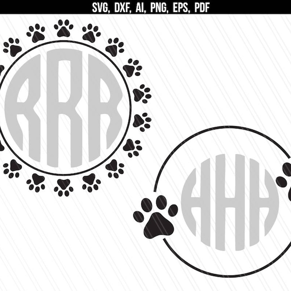 Dog Paw Circle Svg - Etsy