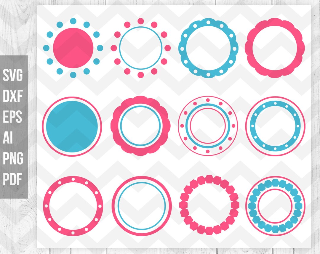 Circle Monogram Frame SVG, Monogram Frame Cut Files, Circular Frames Clip Art, Decorative Frame ...