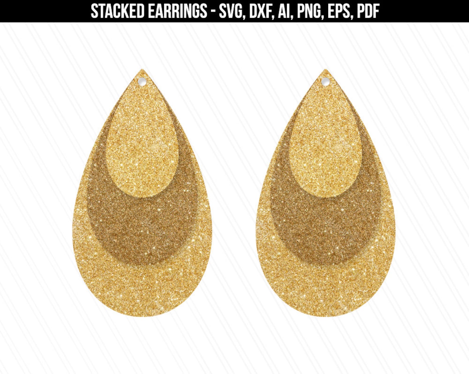 Tear drop stacked earrings svg Tear drop earring svg Jewelry | Etsy