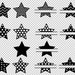 Star SVG Star Clipart Patterned Star Svg Split Monogram - Etsy