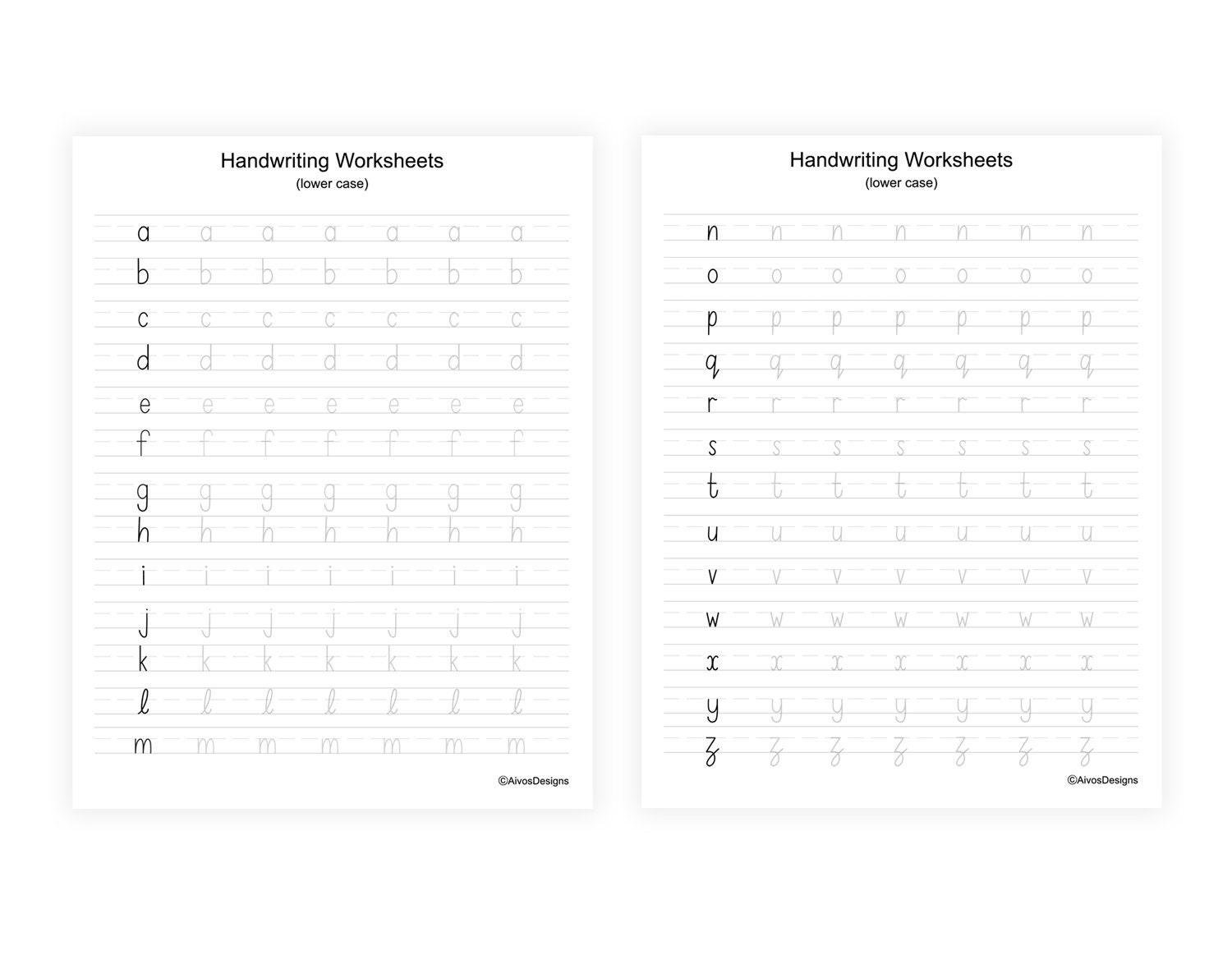 Hand Writing Worksheets English Writing Practice - Etsy