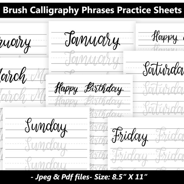 Calligraphy Practice Sheets - Etsy