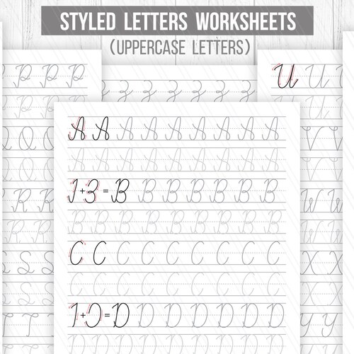 Simple Beginner Hand Lettering Practice Sheets Lowercase - Etsy