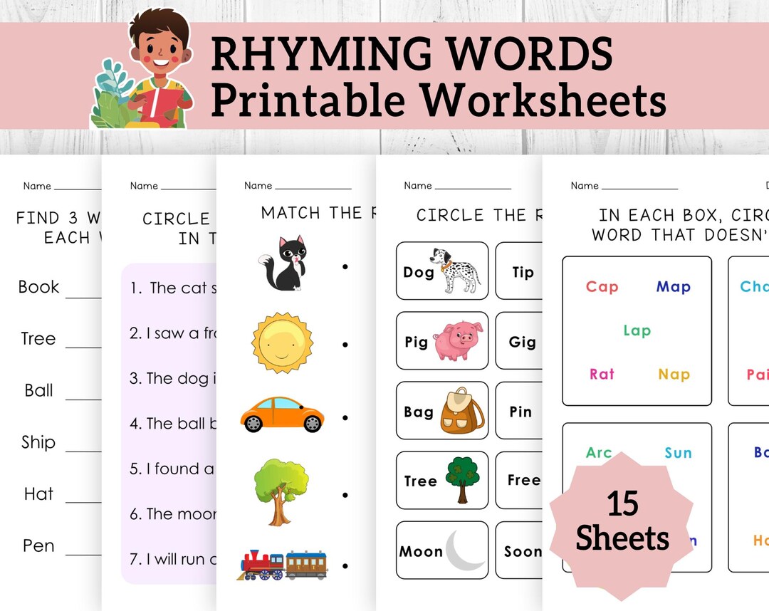 Rhyming Words Printable Activity Worksheets | Rhyming Activity Busy ...