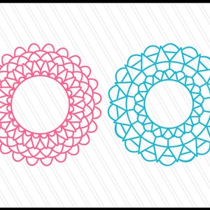 Mandala SVG Cutting File, DXF, Mandala Monogram Frames, Mandala Vector ...