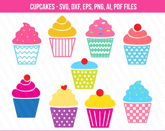 Cupcake SVG Muffin Svg Cupcake Clipart Cupcakes Svg - Etsy