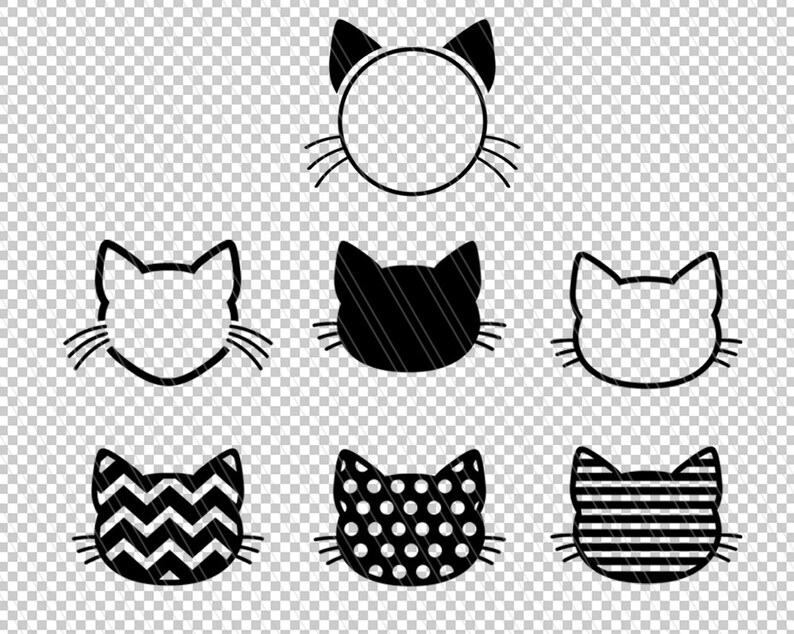 Cat SVG Cat Face Svg Cat Monogram Svg Kitten Cut Files Cat - Etsy