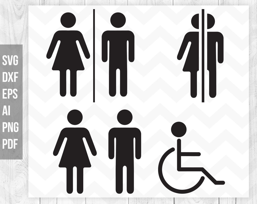 Restroom Sign SVG, Bathroom SVG, Toilet Door Sticker, Restroom Icon Men ...