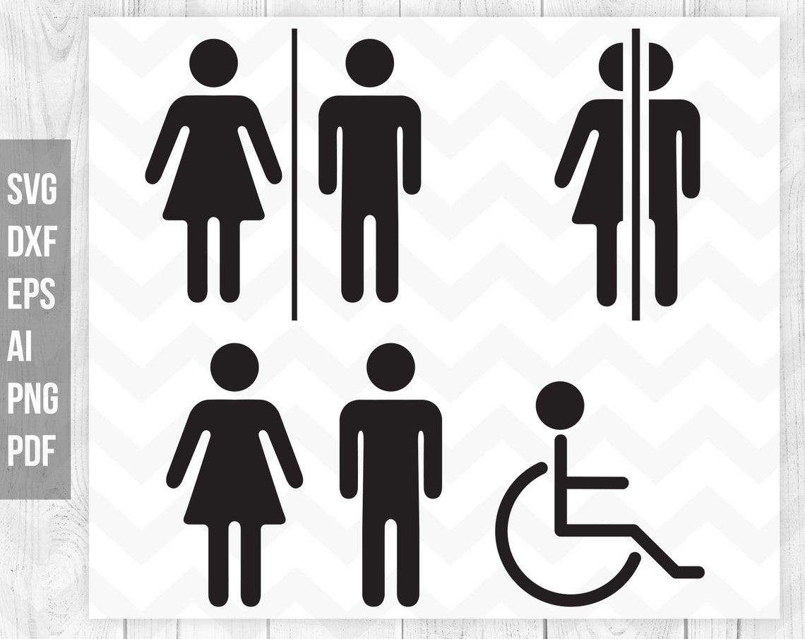 Restroom Sign SVG Bathroom SVG Toilet Door Sticker Restroom | Etsy