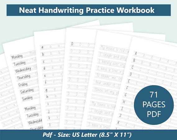 Handwriting Practice Sheet PDF Beginner Upper/lowercase - Etsy