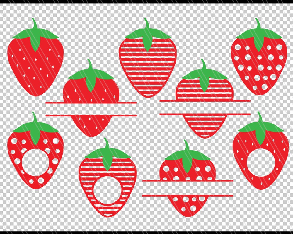 Strawberry SVG Strawberry Clip Art Fruit Vector Monogram - Etsy Singapore