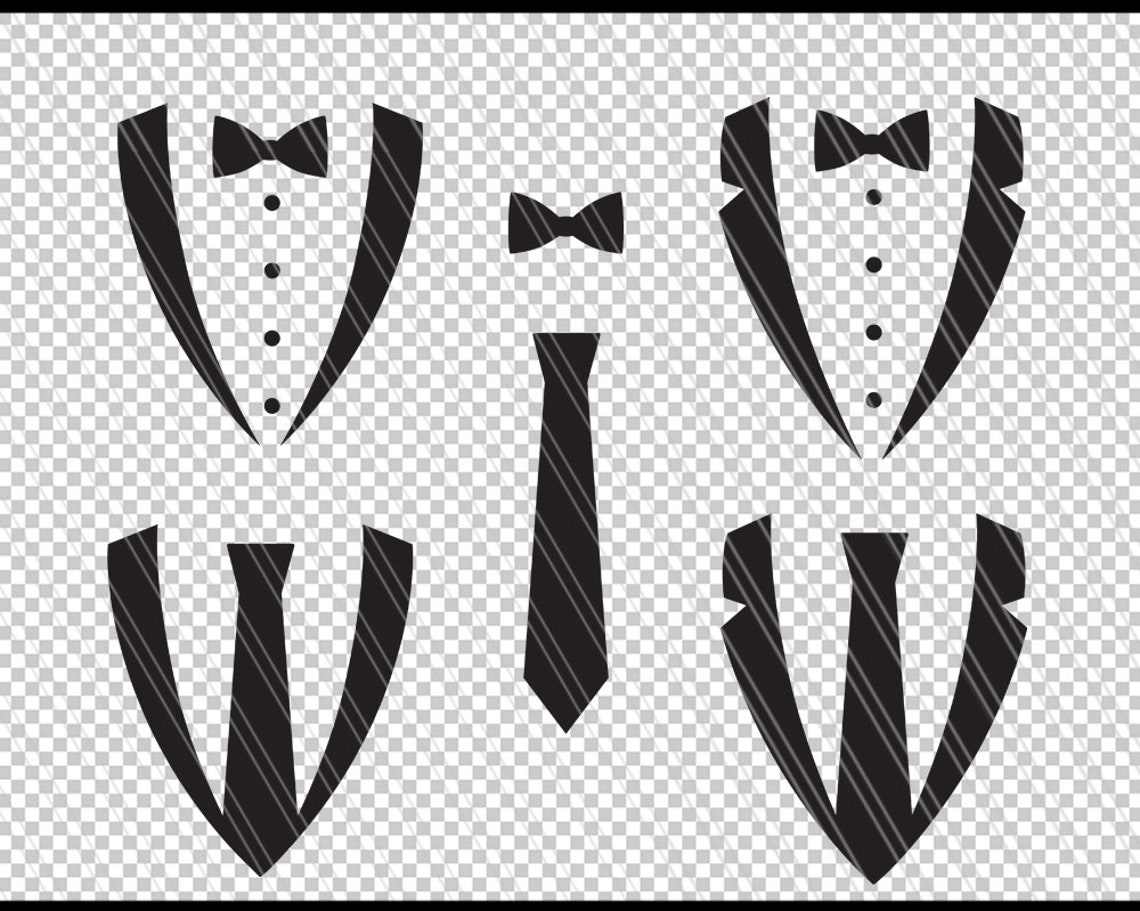 Tuxedo SVG Tuxedo Clipart Tuxedo Bow Necktie Svg Fathers | Etsy