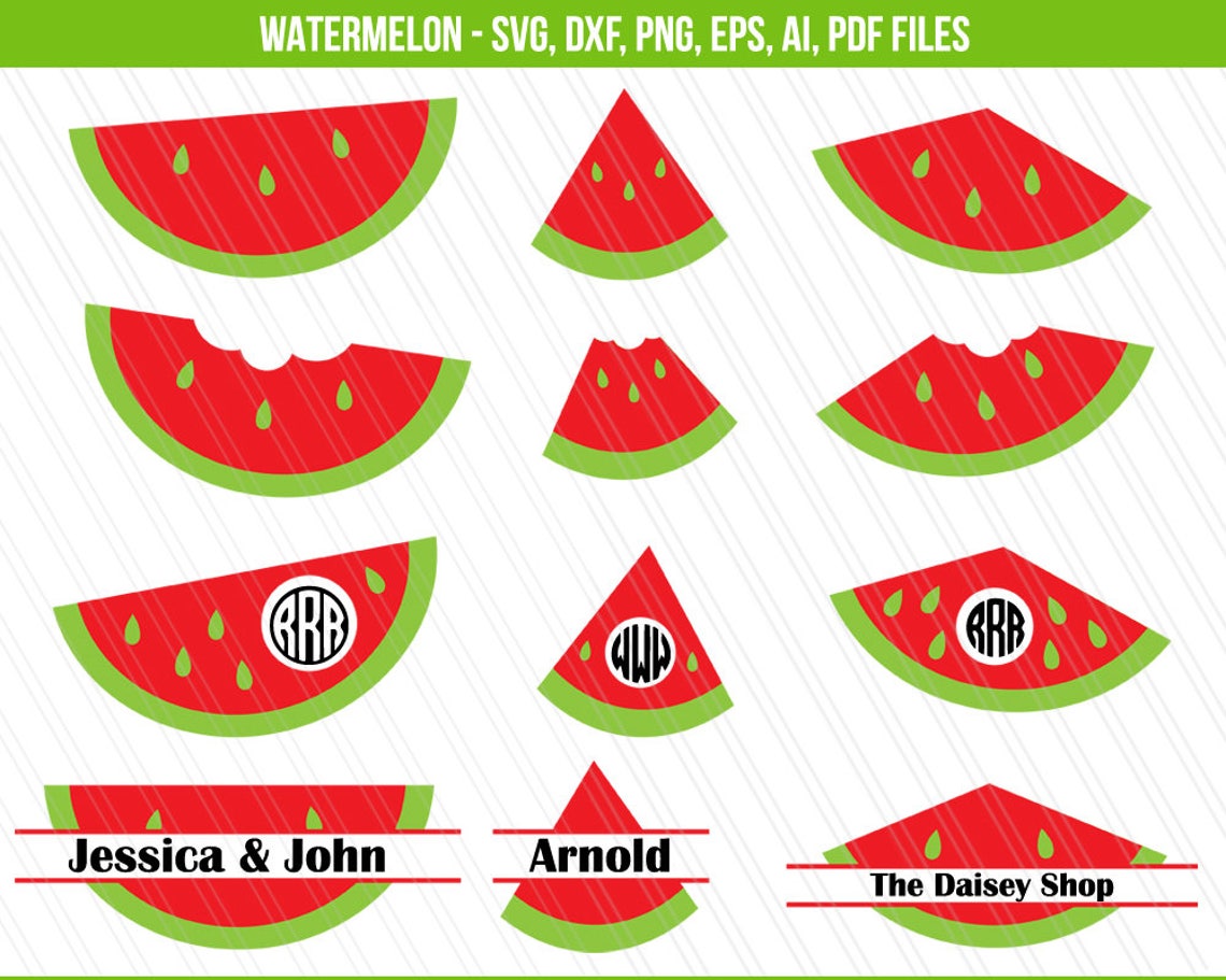 Watermelon SVG Watermelon Monogram Svg Fruit Watermelon SVG - Etsy