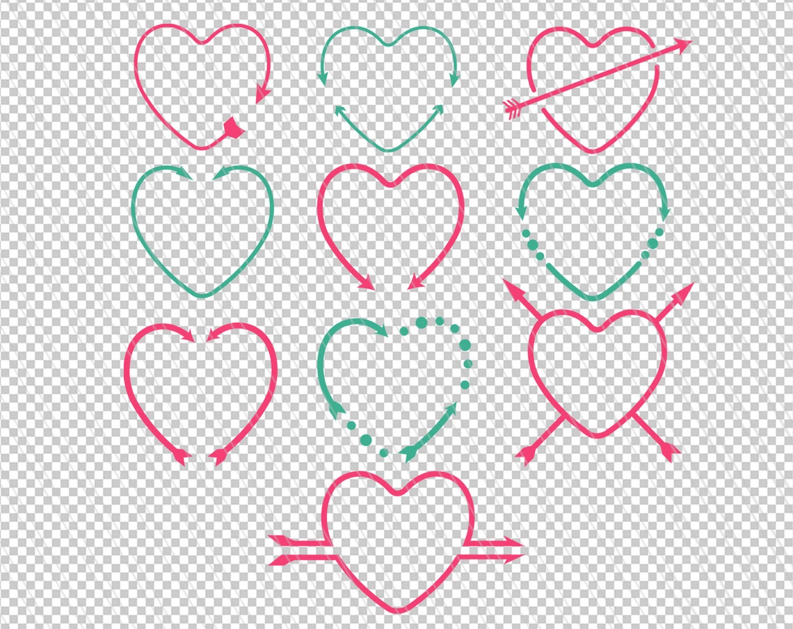 Arrow Heart Svg Heart Svg svg Cutting Files Heart Clipart - Etsy