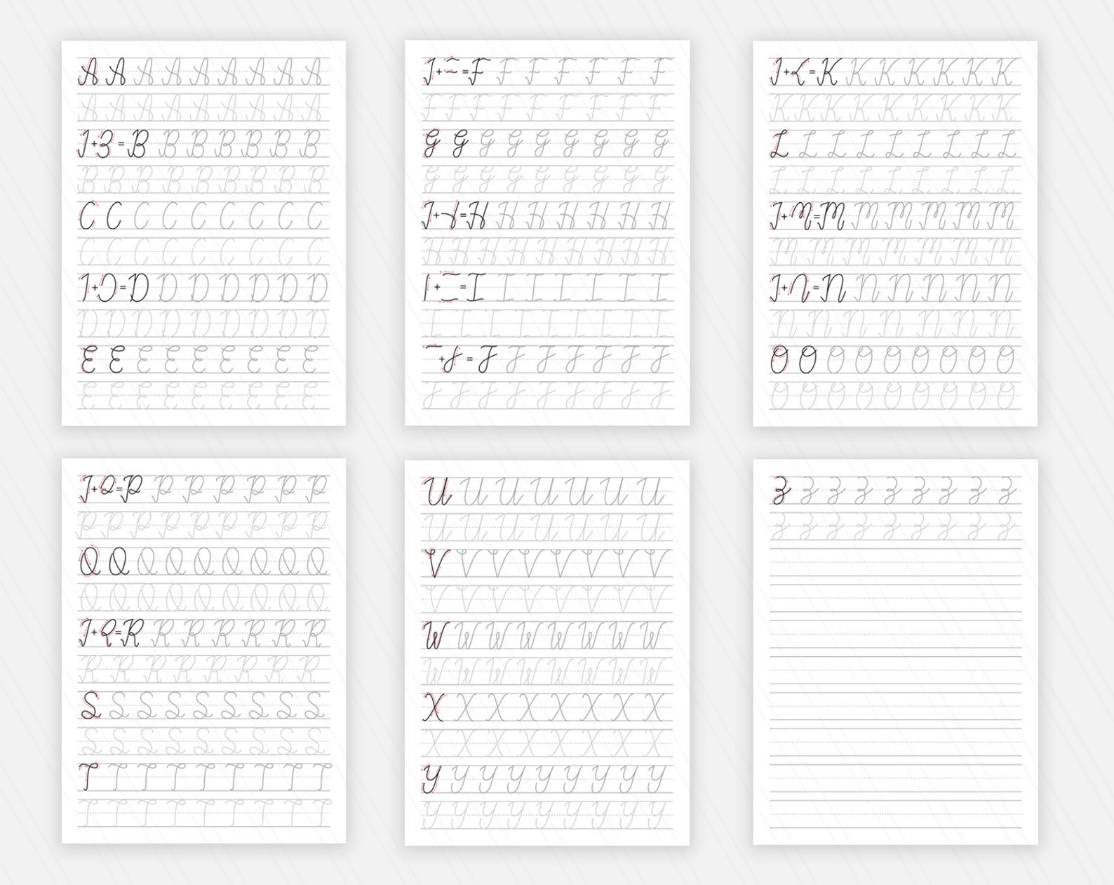 Beginner Hand Lettering Worksheetsstyled Letters | Etsy