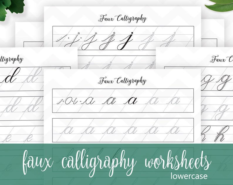 Hand Lettering Practice Sheetsfaux Calligraphy - Etsy