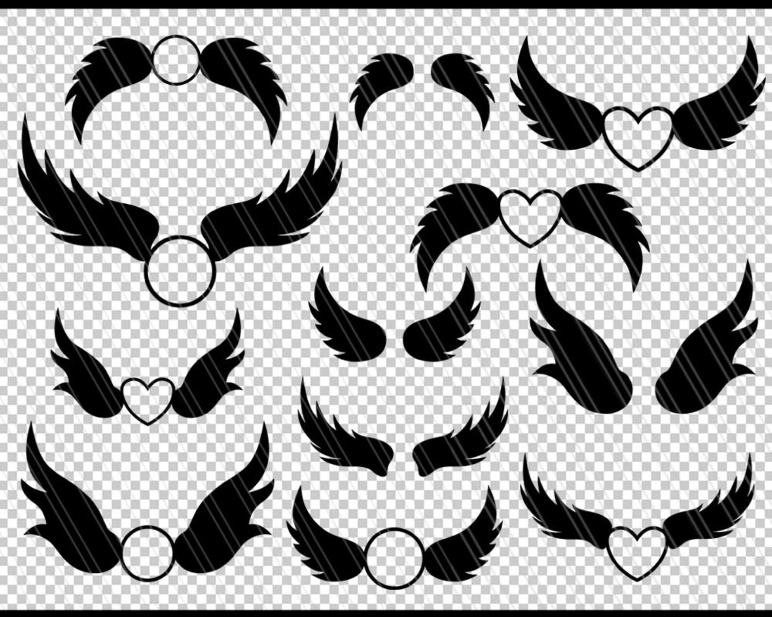 Alas de ángel svg Clipart de alas de hadas Alas de pájaro | Etsy España