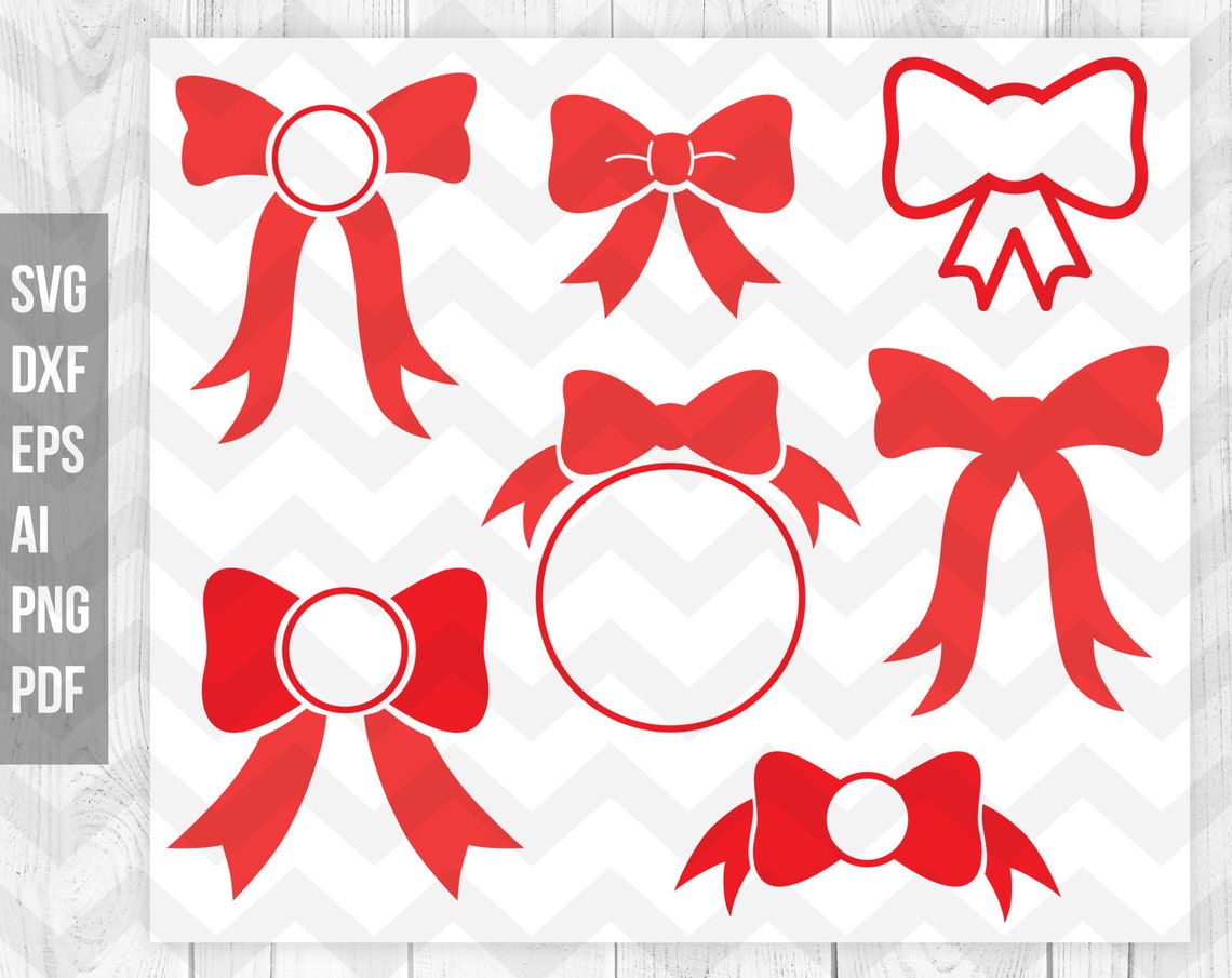 Bow Svg Bow Monogram Svg Bow Monogram Bow Svg Dxf - Etsy Canada