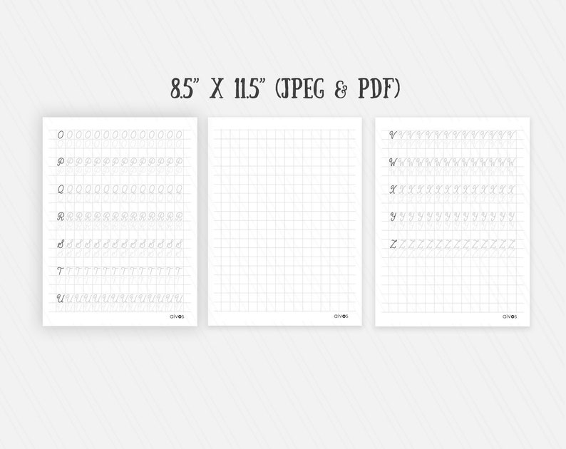 Beginner Hand Lettering Worksheets Cursive Handwriting - Etsy