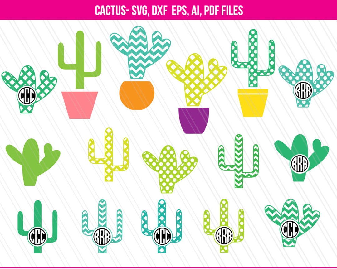 Cactus Monogram Svg, Cactus Svg, Cactus Monogram, Monogram Frame Svg ...