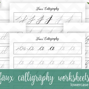 Calligraphy and Handwriting Worksheets Bundle Hand Lettering - Etsy