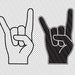 Rock on Hand SVG, Rock on Svg Cut Files, Rock Hand Symbol Gesture ...
