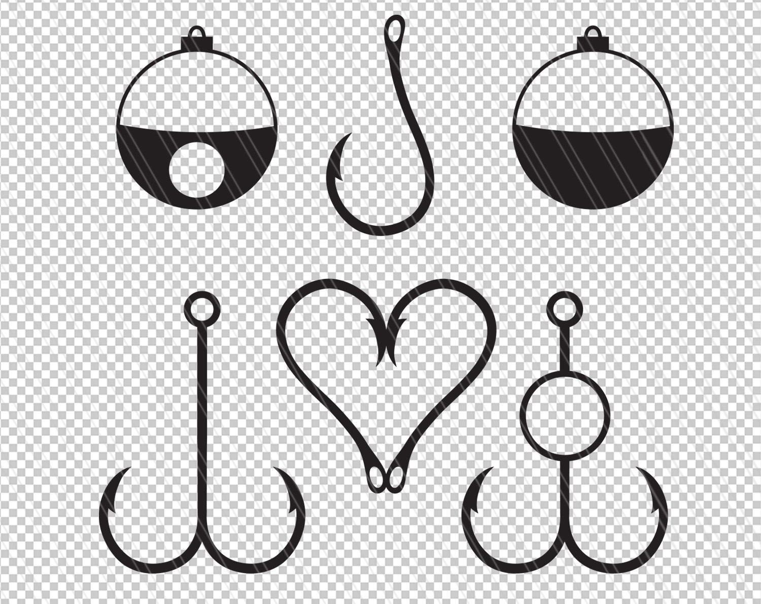 Black Fishing Hook Clipart