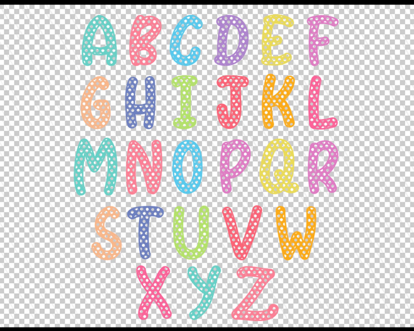 Polka Dot Alphabet Svg Polka Dot Letters Polka Dot Font Cut | Etsy