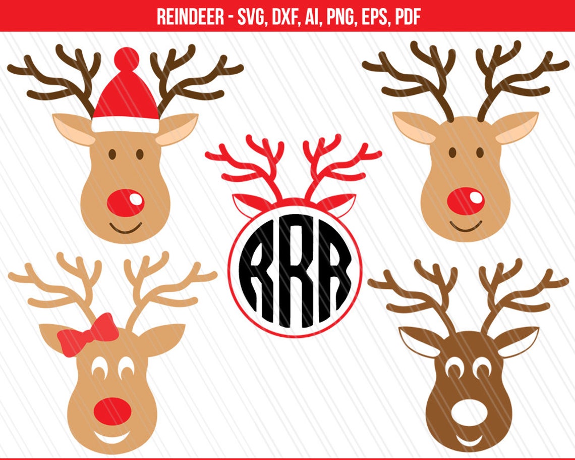 Reindeer Svg Christmas Svg Reindeer Cut Files Rudolph Svg - Etsy