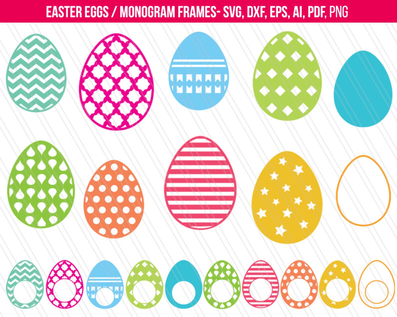 Easter Svg Easter Eggs SVG Easter Monogram Svg Easter Eggs - Etsy
