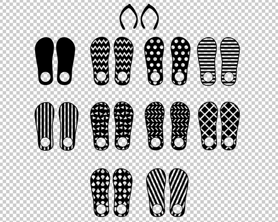 Flip Flops SVG Cutting Files Dxf Flip Flops Monogram Frames - Etsy