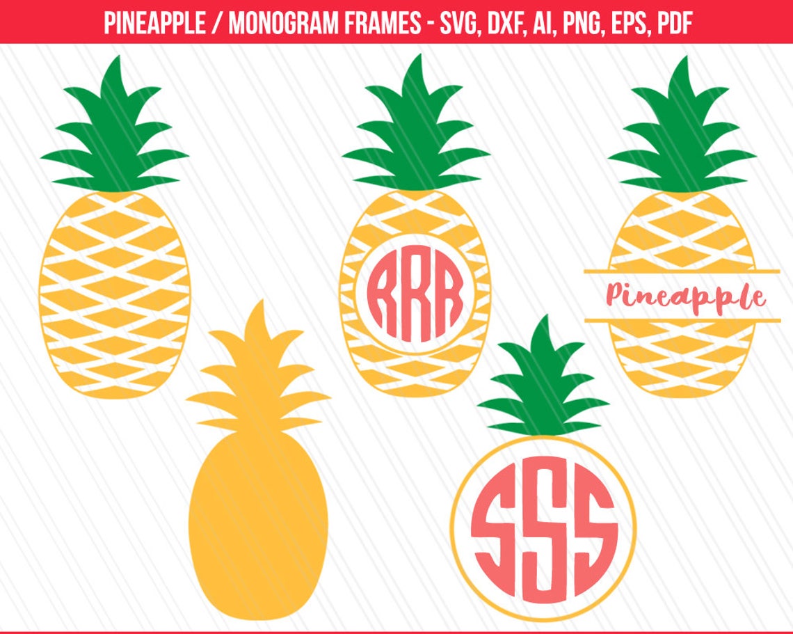 Pineapple Svg Pineapple Monogram SVG Pineapple Cut Files - Etsy