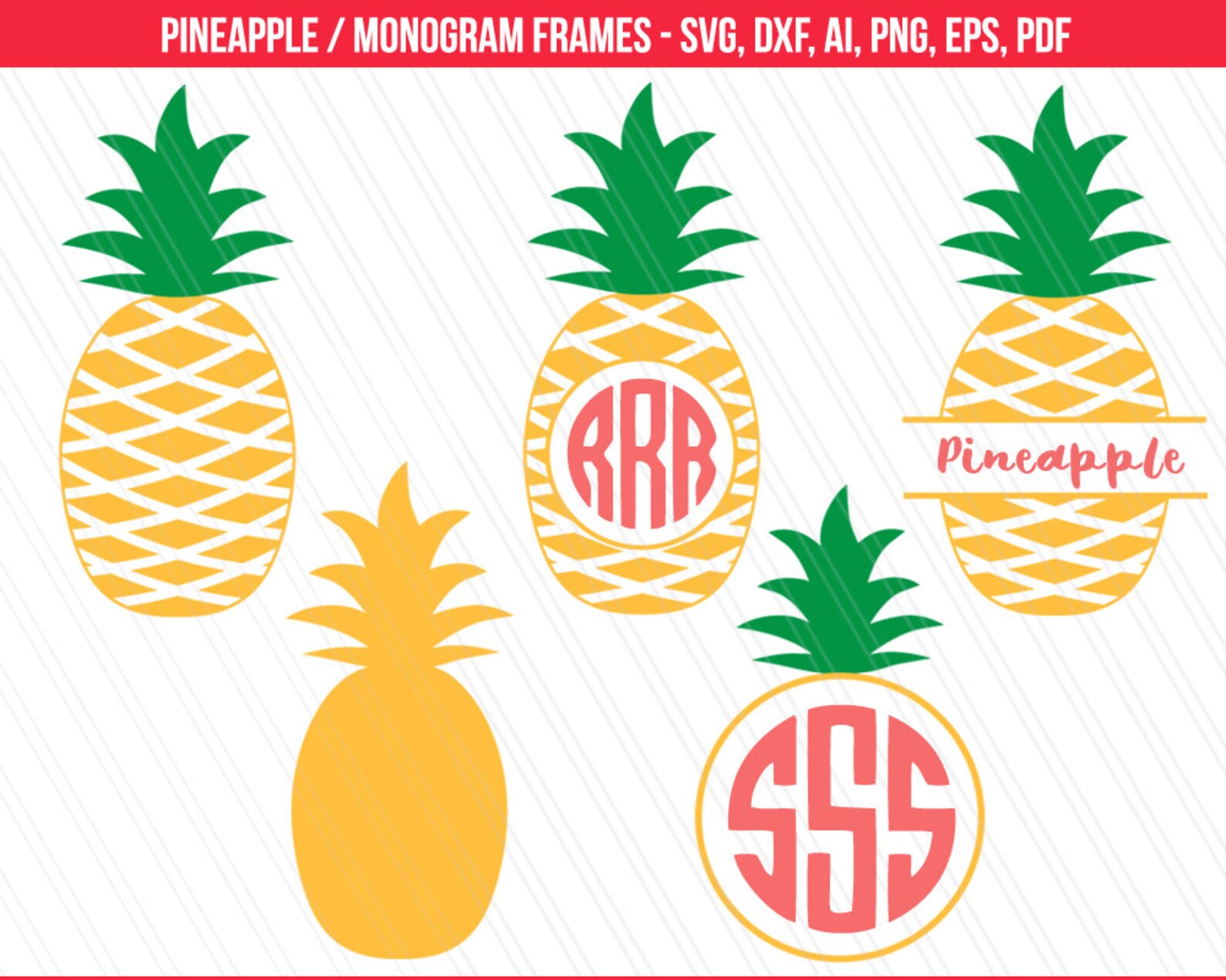 Pineapple Svg Pineapple Monogram SVG Pineapple Cut Files - Etsy