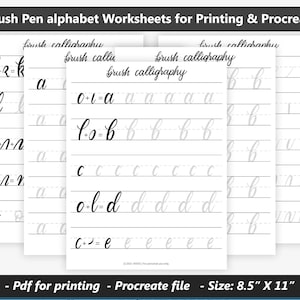 Calligraphy and Handwriting Worksheets Bundle, Hand Lettering Practice ...
