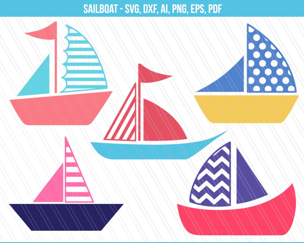 Sailboat svg Sailboat cliparts Boat cutting files Nautical | Etsy