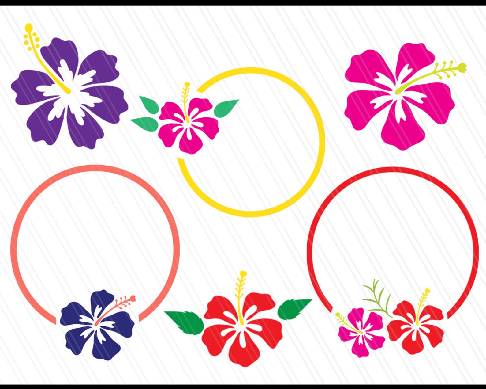 Flowers Svg,hibiscus Monogram Svg, Floral Svg, Cricut Silhouette,hawaii ...