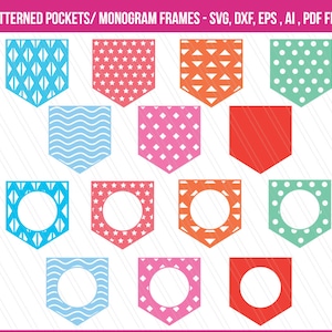 Pocket Svg, Monogram Pocket Svg, Shirt Pocket Monogram Frame, Pocket ...