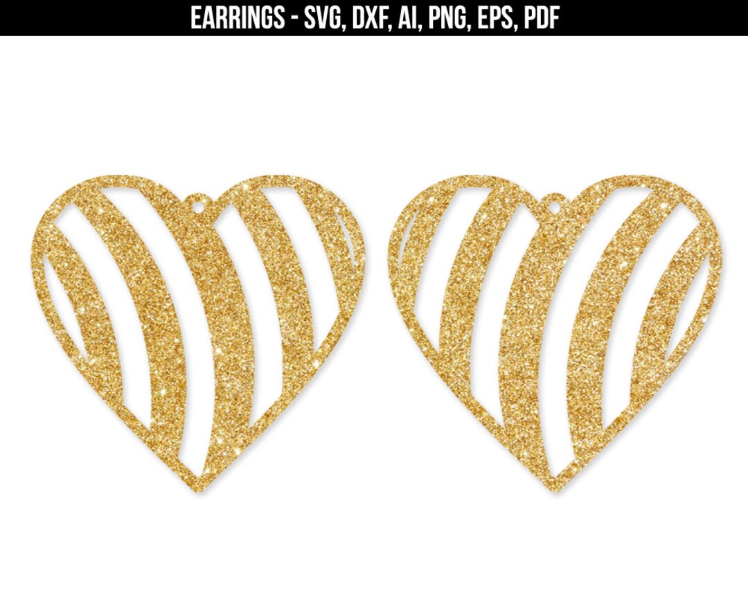 Heart Earrings Svg, Earring Svg, Jewellery Svg, Leather Jewelry ...