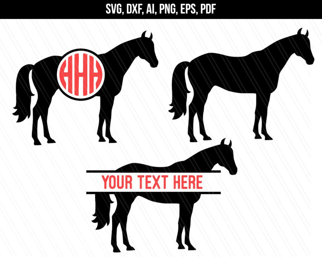 Horse Svg, Horse Monogram Svg Dxf Cutting Files, Horse Clipart Vector ...