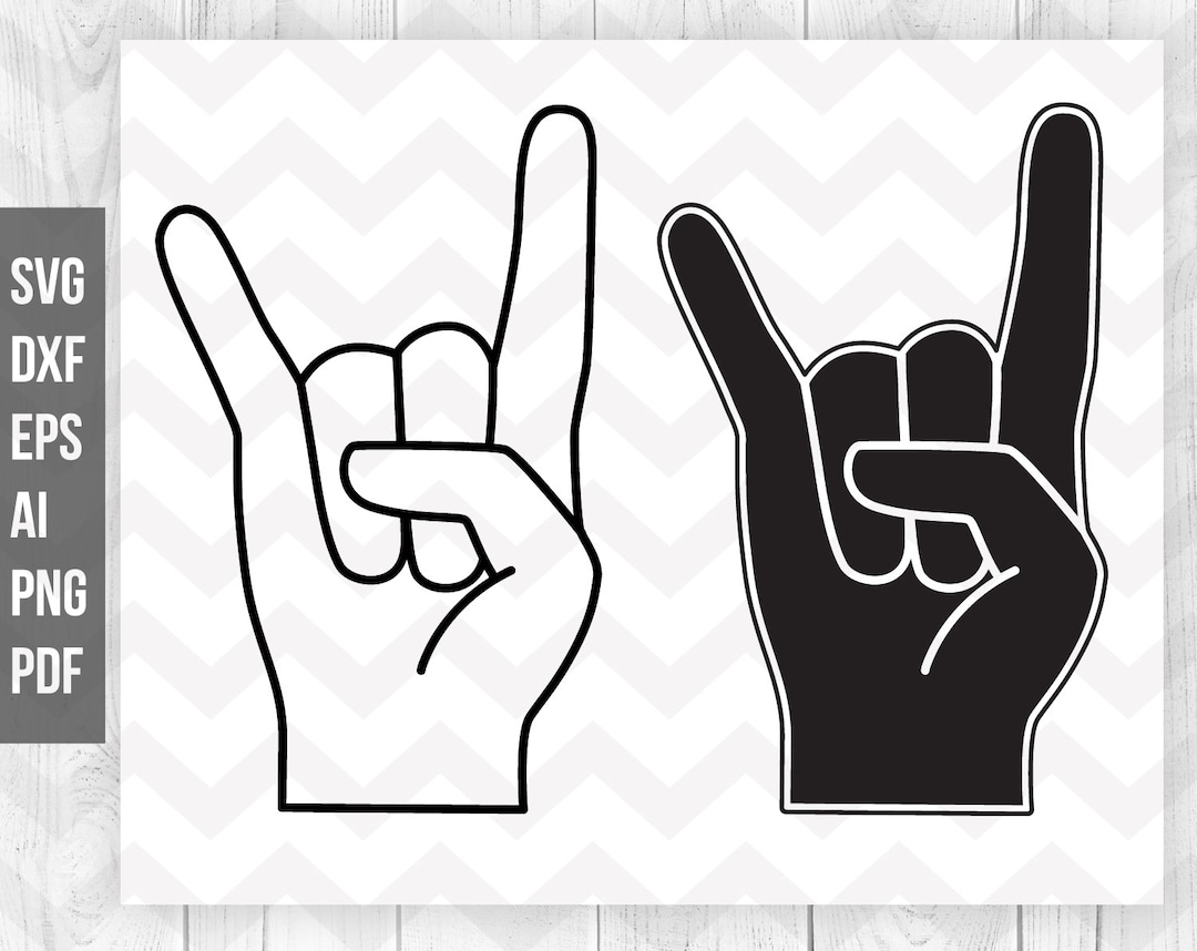 Rock On Hand Symbol Clip Art