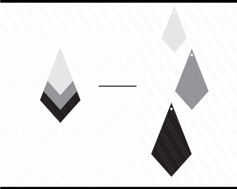 Diamond Stacked Earrings Svg Tear Drop Earring Svg Jewelry | Etsy