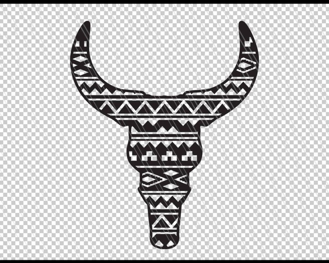 Cow Skull Aztec Svg Dxf Bull Skull Aztec Cow Skull Head - Etsy UK