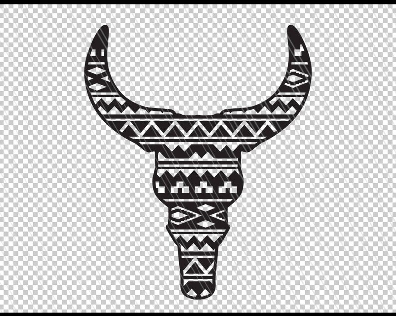 Cow Skull Aztec Svg Dxf Bull Skull Aztec Cow Skull Head - Etsy