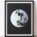 A4 A3 A2 Moon Metallic Silver Screen Print Reflection Moon - Etsy